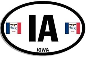 Amazon.com: Magnet 3x5 inch Euro Style Oval IA Iowa Bumper Sticker ...