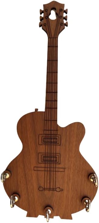 My Dream Carts Guitar Key Holder Matte Finish Wooden Key Holder Key ...
