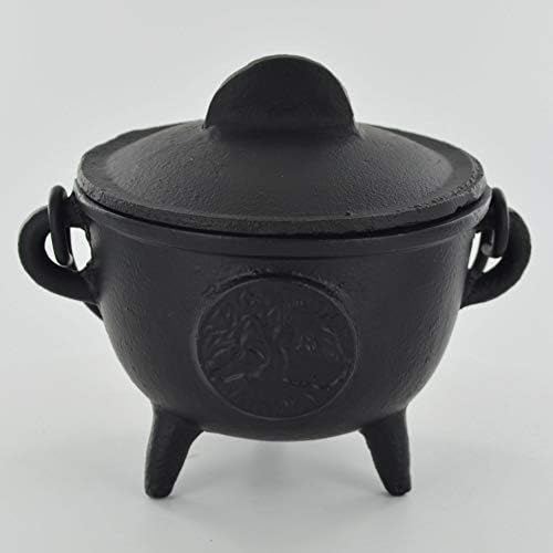 Cast Iron Cauldron Triple Moon Small Witch & Magic Accessory for Wicca ...