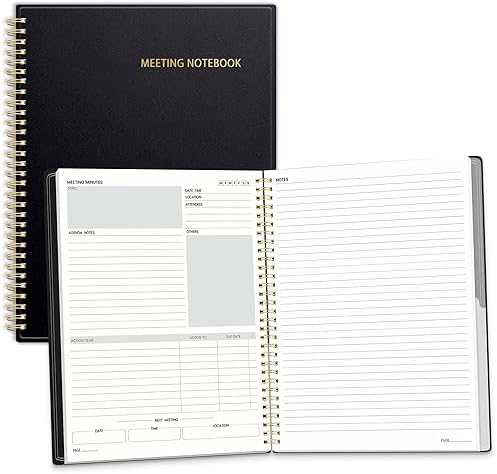 SUNEE Half Meeting Half Note - 8.5"x11" Professional Notebooks for Work ...