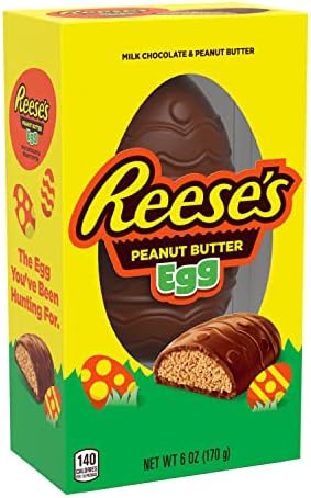 Amazon.com : REESE'S Milk Chocolate and Peanut Butter Egg, Easter Candy, 6 oz Gift Boxes (6 ...