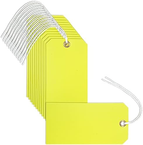 Amazon.com : 200 Pieces Blank Yellow Tag Shipping Tags 1.97 x 3.93 ...