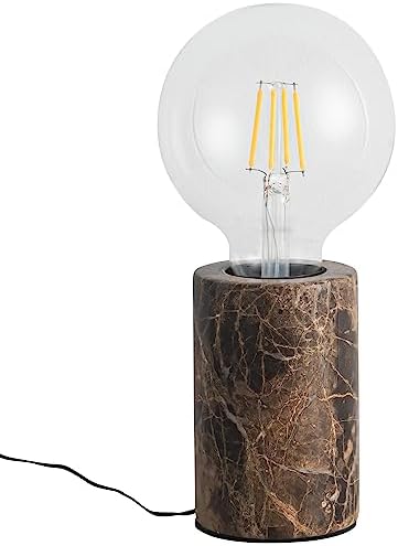 Edzemuwa Industrial Table Lamp Base, Polished Marble Lamp Base, E26 ...