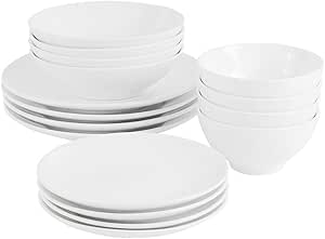 Amazon.com | ProCook Antibes Porcelain Dinner Set - White - 16 Piece ...