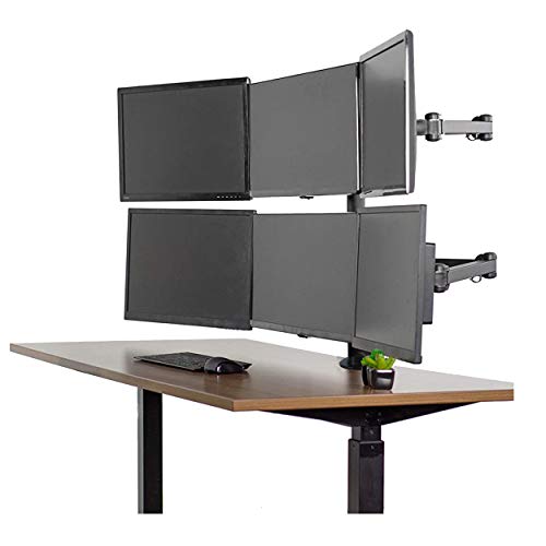 Halter Hex LCD Monitor Stand desk clamp holds up to 6 20" lcd monitors ...