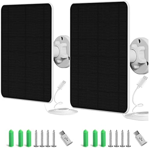 Solar Panel for Security Camera,5W USB Solar Panel with Micro USB & USB ...