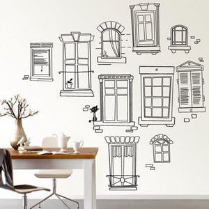 Assorted Window Frames Mural Wall Stickers Home Art Deco Wall Decals ...