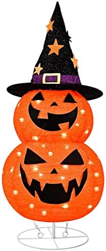 Amazon.com: Hopolon Pre-lit Halloween Collapsible Pumpkin,2.9ft Lighted ...