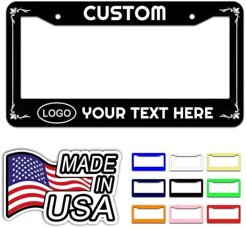 Amazon.com: Custom Car License Plate Frame - Personalized with Text ...