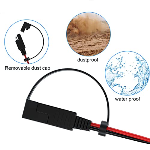 AsanWise SAE Y Splitter 1 to 2 SAE Extension Cord SAE Connection Cable ...