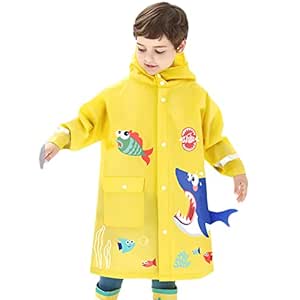Amazon.com: Kids Raincoat Boys Girls Rain Poncho Toddler Waterpoof Rain Jacket Children Cartoon ...