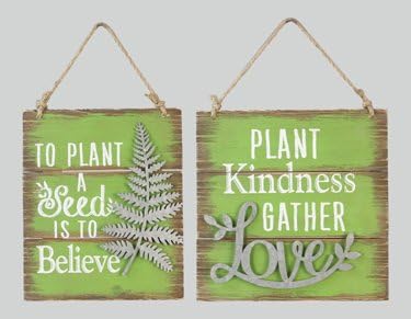 Amazon.com: Assorted Wood Plant Signs - Set of 2 : Home & Kitchen