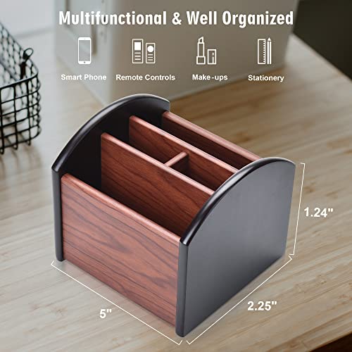 Snapklik.com : Siveit Wooden Desk Organizer, 4 Compartment Revolving ...