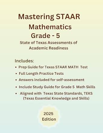 Mastering STAAR Mathematics Grade–5, Practice Book, Study Guide(Numbers ...