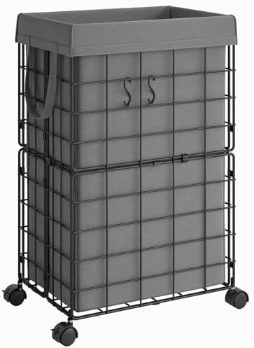 Amazon.com: 2 Wire Laundry Hamper on Wheels With Removable Liners ...