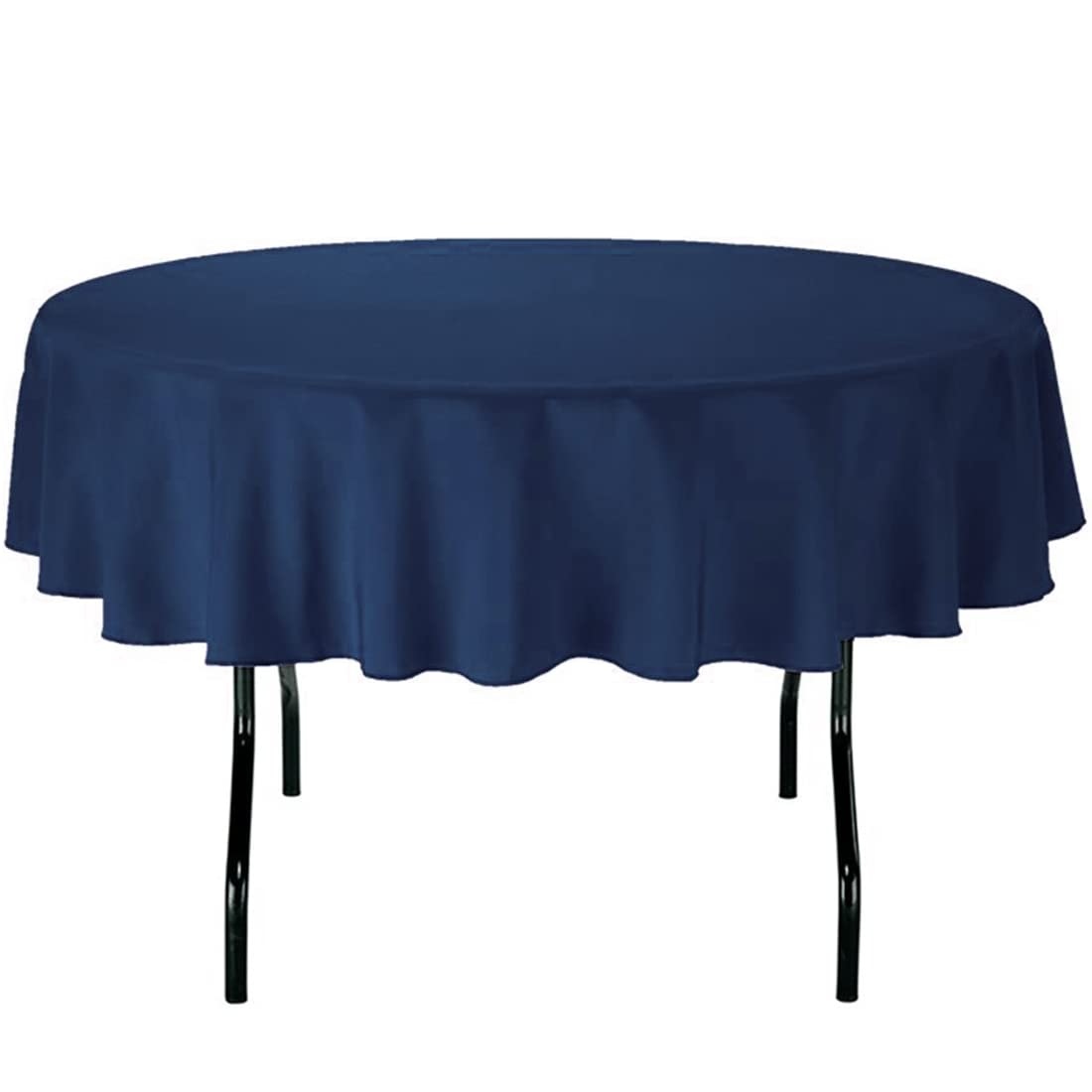 Amazon.com: LinenTablecloth 70-Inch Round Polyester Tablecloth Navy ...