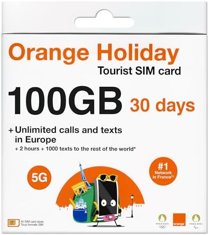 Orange Holiday Europe SIM Card 30Day | 100GB Internet in 5G/4G/LTE ...