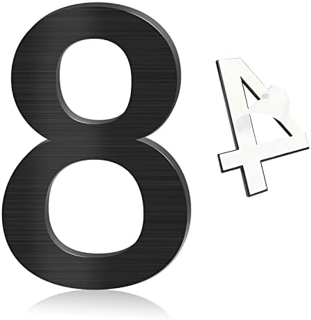 Amazon.com: Stainless Steel House Number,5 Inch Self-adhesive House Numbers,Brushed Metal Modern ...
