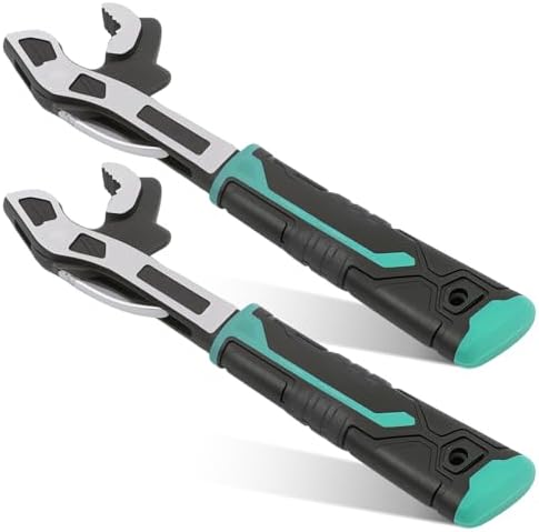 LYDODOKA 2Pcs Adjustable Pipe Wrench, Multifunctional Self-Locking Quick Wrench, 0.28"-0.6"(7 ...