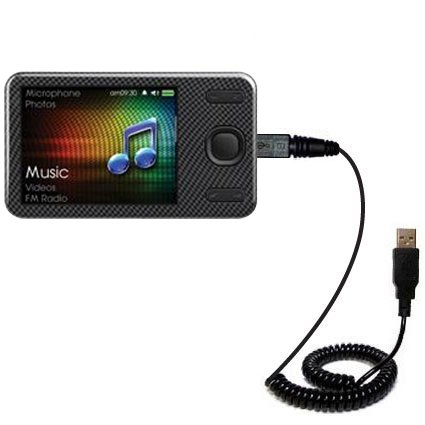 Coiled USB Cable for Sync and Charge Compatible with Creative Zen X-Fi ...