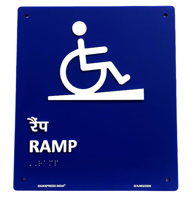 Ramp acrylic sign board waterproof acrylic braille signage board for ...