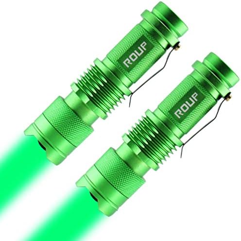 ROUP 2 Pack Mini Green Light Flashlight, Zoomable Green LED Flashlight ...