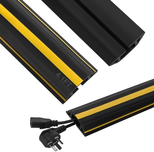 Amazon.com: Floor Cord Cover 4.1Ft Heavy Duty PVC Floor Cable Protector ...