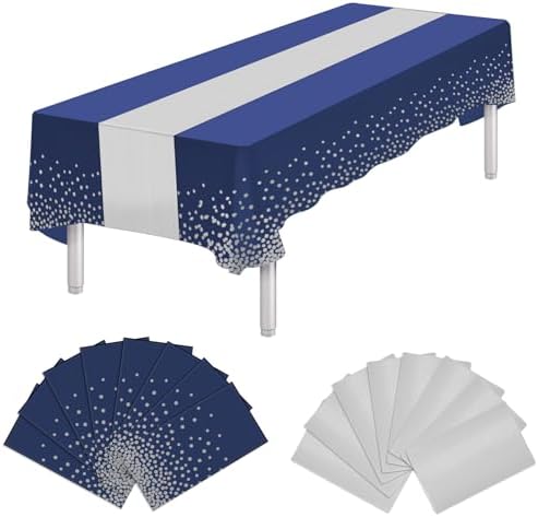Amazon.com: 16 Packs Disposable Rectangle Tablecloth and Satin Table ...