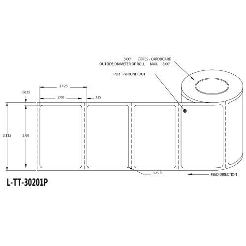 3x2 Inch Thermal Transfer Paper Labels White Rolls 8 Od | Desertcart ...