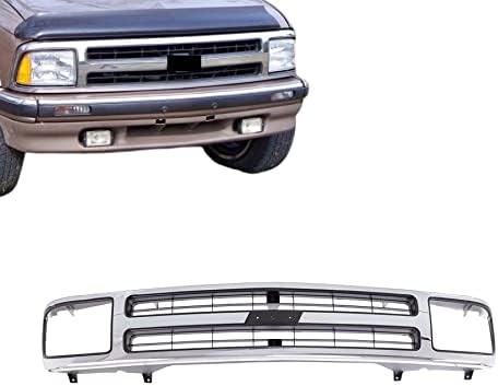 Amazon.com: CarPartsDepot Front Gray Grille Grill Chrome For 1994-1997 ...