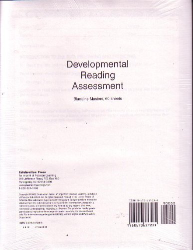 DRA DEVELOPMENTAL READING ASSESSMENT:BLACKLINE MASTERS, 60 SHEETS LOOSE ...