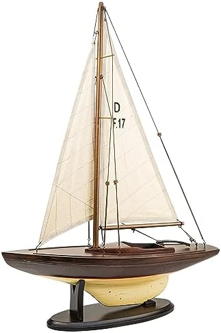 Amazon.com: SAILINGSTORY Wooden Sailboat Decor Sailboat Model Boat ...