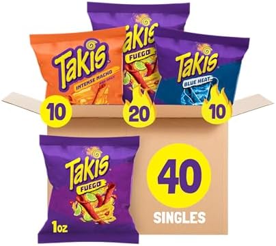 Amazon.com: Takis Blue Heat, 2oz Bags, (Pack of 8) with Bay Area ...