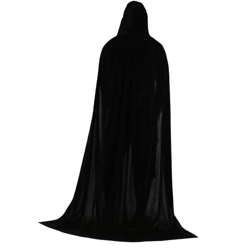 MYADDICTION Velvet Hooded Cloak Long Robe Witch Capes Halloween Costume ...