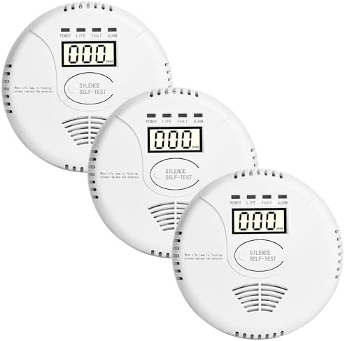 3 Packs Carbon Monoxide Detectors - Carbon Monoxide Alarm Battery ...