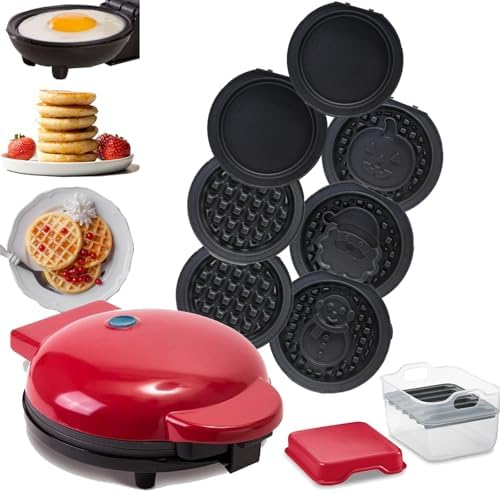 Amazon.com: Mini Waffle Maker with Removable Interchangeable Plates ...