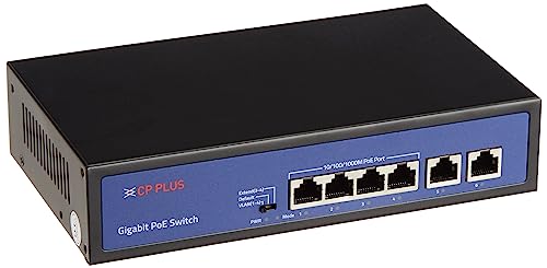 CP Plus 6 Ports Switch with 4 Gigabit PoE Ports (1000 Mbps) & 2 Gigabit ...