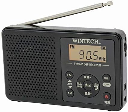 Amazon.co.jp: WINTECH アラーム時計付 AM/FMデジタルチューナーラジオ ブラック W98xD19xH60mm DMR ...