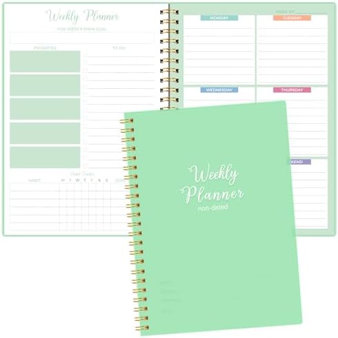 Weekly Planner Notebook - 52 Pages Undated A5 Diary To Do List Notebook ...
