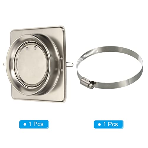 PATIKIL 6″ Backdraft Damper with Ducting Hose Clamp, 1 Set Stainless ...
