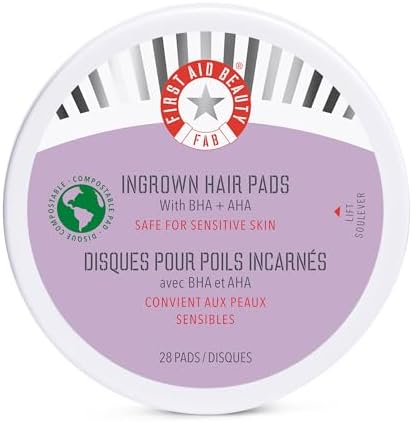 Amazon.com: First Aid Beauty Ingrown Hair Pads with BHA + AHA – Ingrown ...