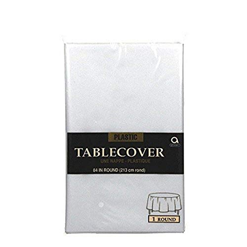 Amscan Amscam Round Plastic party-tablecovers, 84", Clear