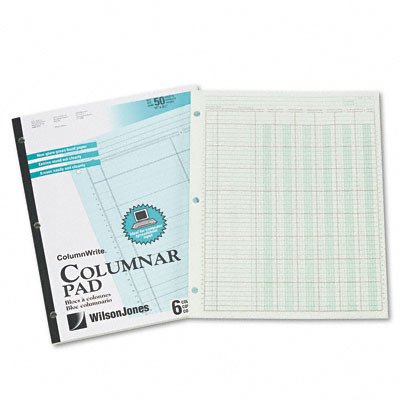Accounting Pad, Six Six-Unit Columns, 8-1/2 X 11, 50-Sheet Pad [Set of ...