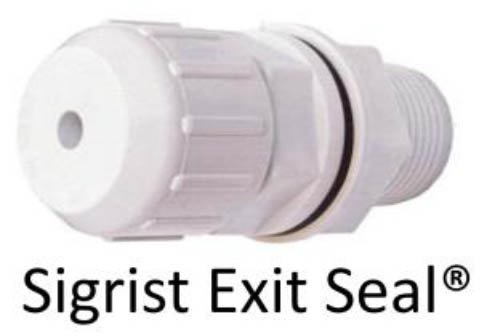 Sigrist Exit Seal (Body and Cap) to fit line/pipe size range: 7/8" to 1 ...