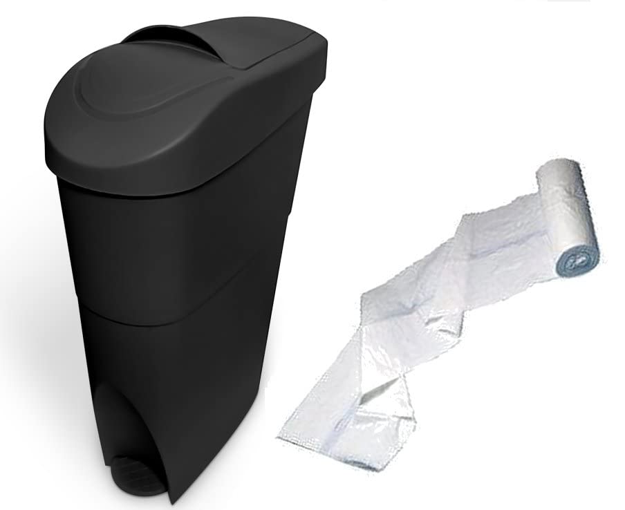 EHCB BLACK Sanitary Waste Bins Ladies 19L + Liners Feminine Hygiene ...