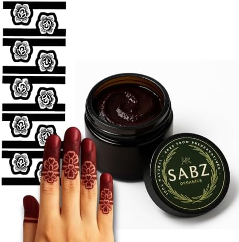 Sabz Organics Natural Dip Henna For Dark Mehendi Stain | Instant ...