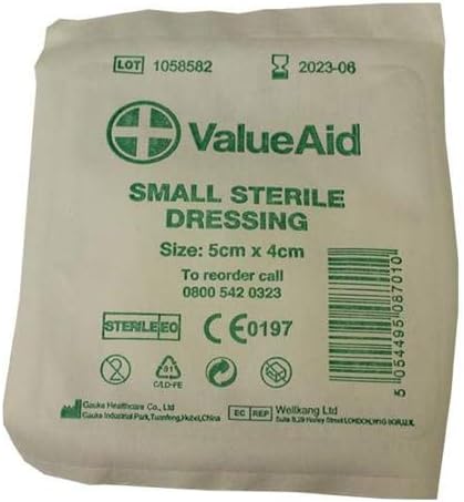 Value Aid Small Sterile Dressing - 5cm x 4cm - Single : Amazon.co.uk ...