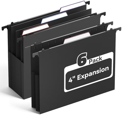 Amazon.com : Ansook Plastic High Capacity Hanging File Folders,Heavy ...