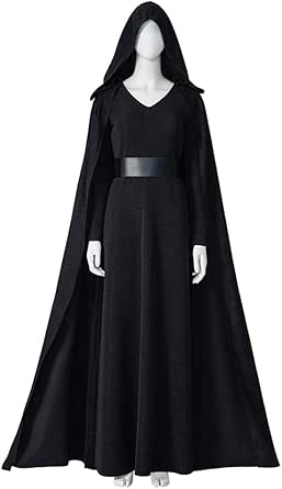 Amazon.com: MZXDY Rey Cosplay Costume Dark Jedi Black Cape Side Women ...