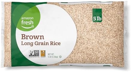 Amazon.com: Amazon Fresh, Brown Long Grain Rice, 5 lb (Previously Happy ...